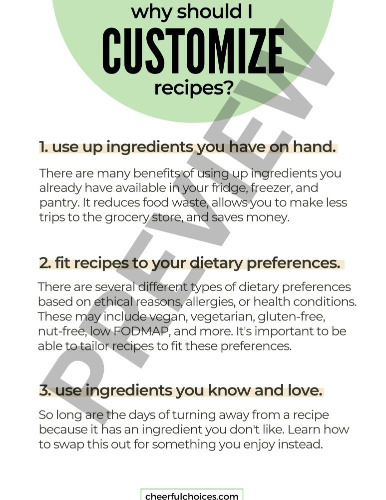 How to Customize Recipes Guide - Well Resourced Dietitian