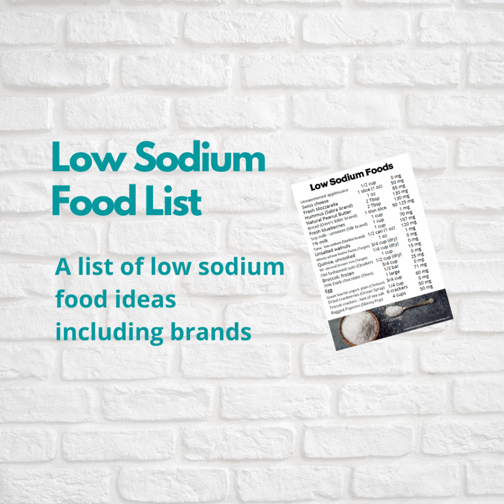 Low Sodium Food List - Well Resourced Dietitian
