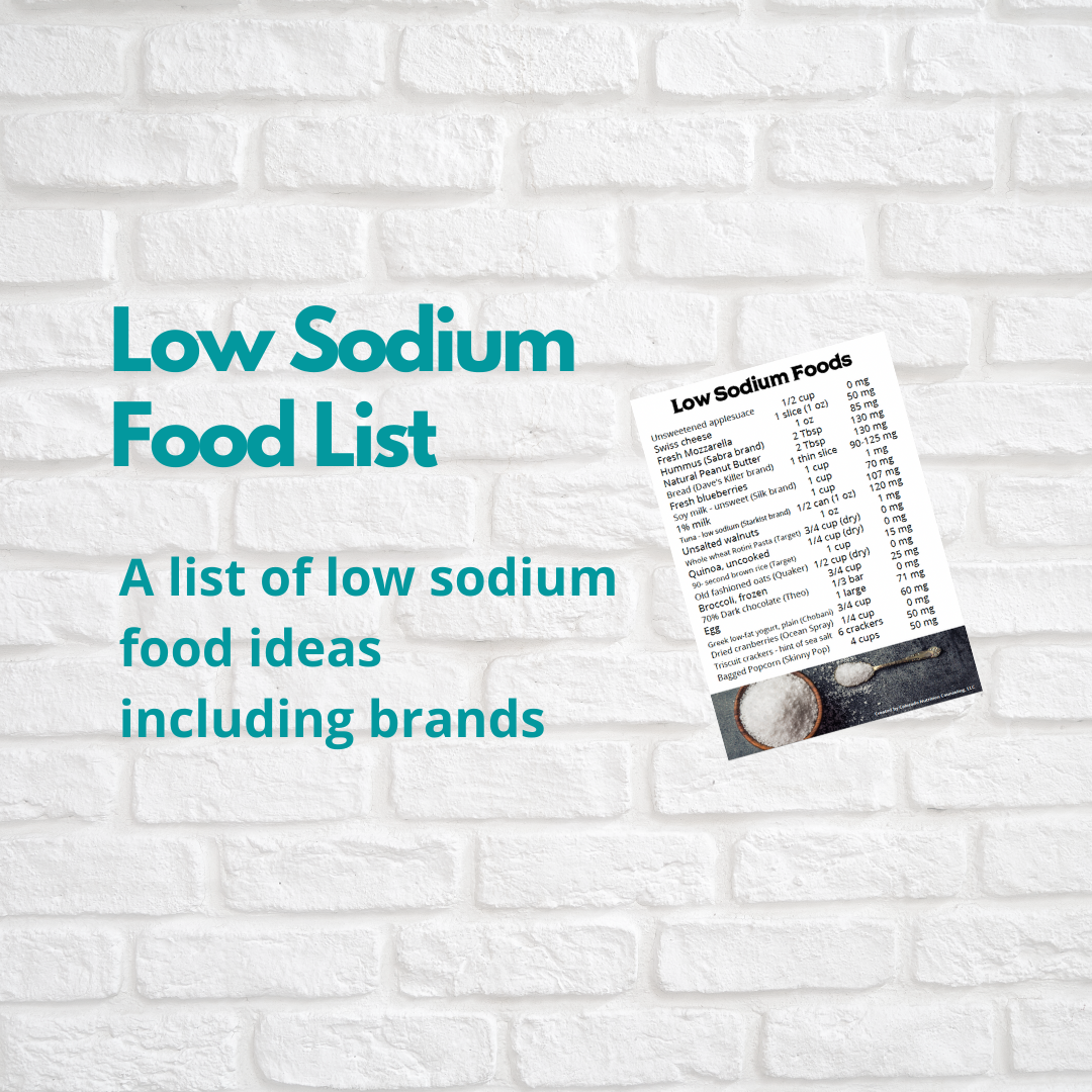 Low Sodium Food List - Well Resourced Dietitian