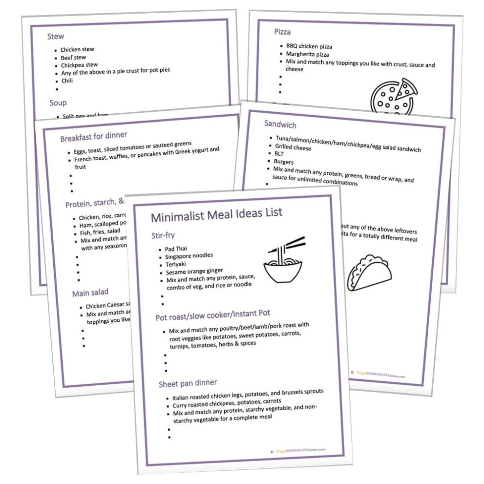 Minimalist Meal Planning Workbook - Well Resourced Dietitian