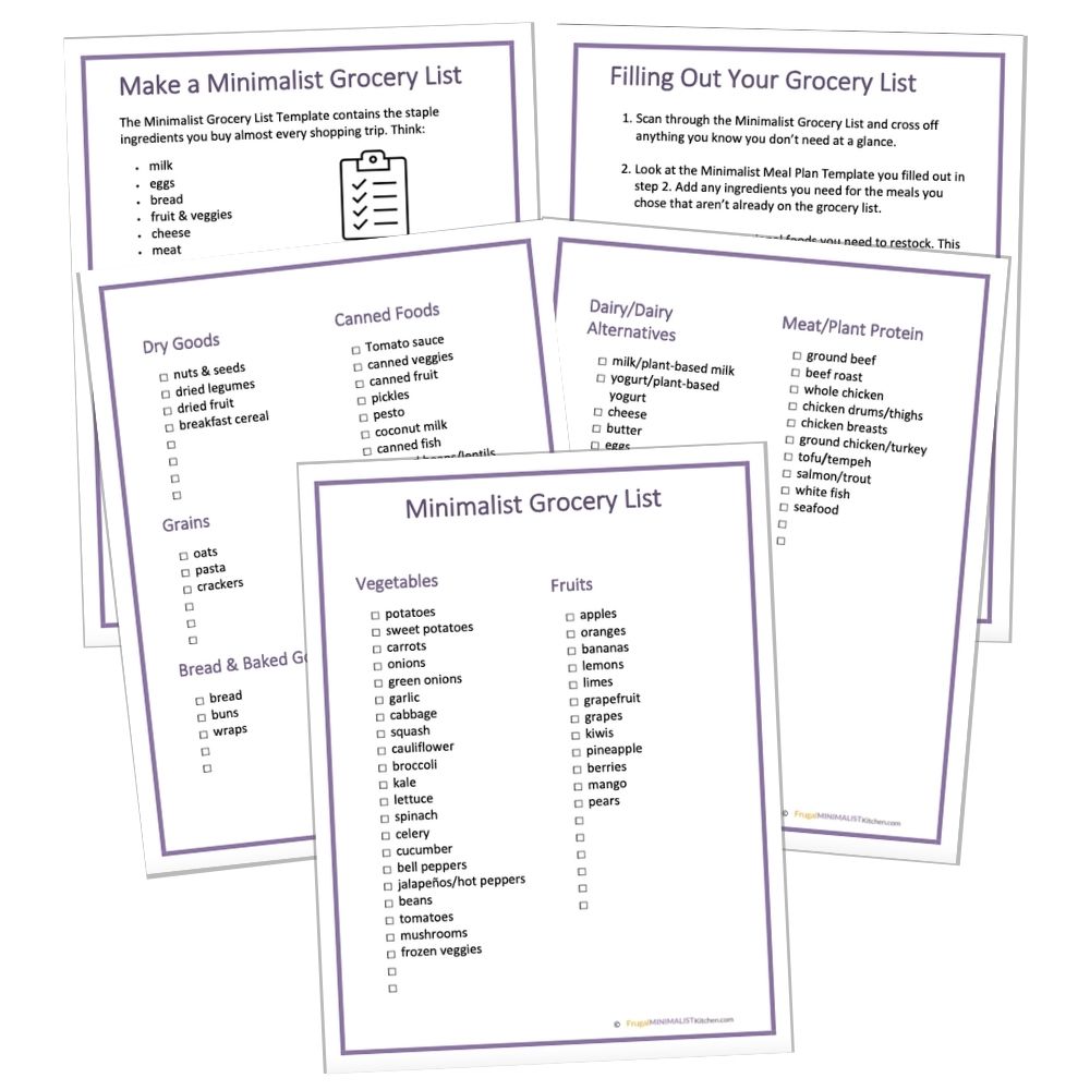 Minimalist Meal Planning Workbook - Well Resourced Dietitian