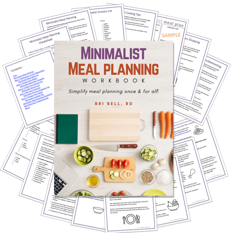 Minimalist Meal Planning Workbook - Well Resourced Dietitian