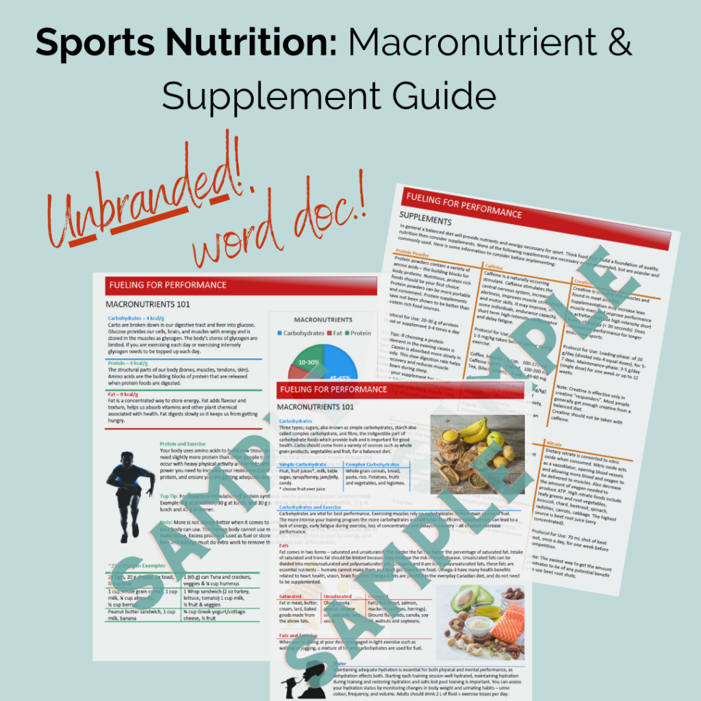 A Sports Nutrition: Macronutrient & Supplements Guide - Client ...