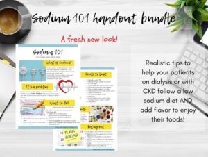 Low Sodium 101 Handout Bundle for those with CKD (Renal Disease) - Well ...