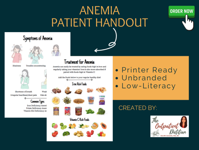 ANEMIA Patient Handout - Well Resourced Dietitian