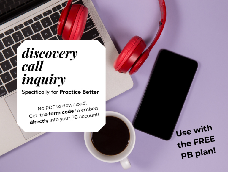 Free! Discovery Call Inquiry for Practice Better - Well Resourced Dietitian