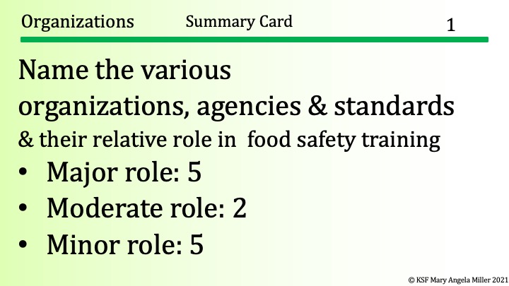 Food Safety Flash Cards for the Manager Certification Such as ServSafe ...
