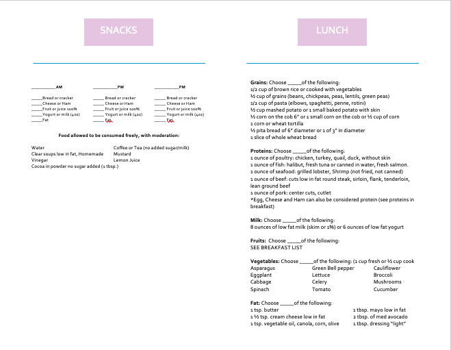 Meal Plan for Clients - Well Resourced Dietitian