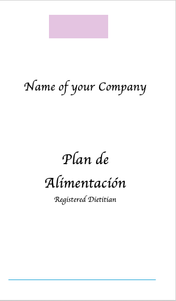 Meal Plan for Clients-Spanish - Well Resourced Dietitian