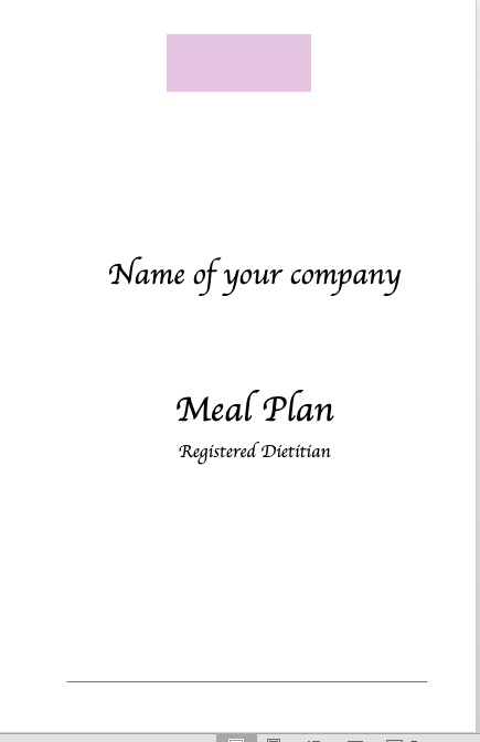 Meal Plan for Clients - Well Resourced Dietitian