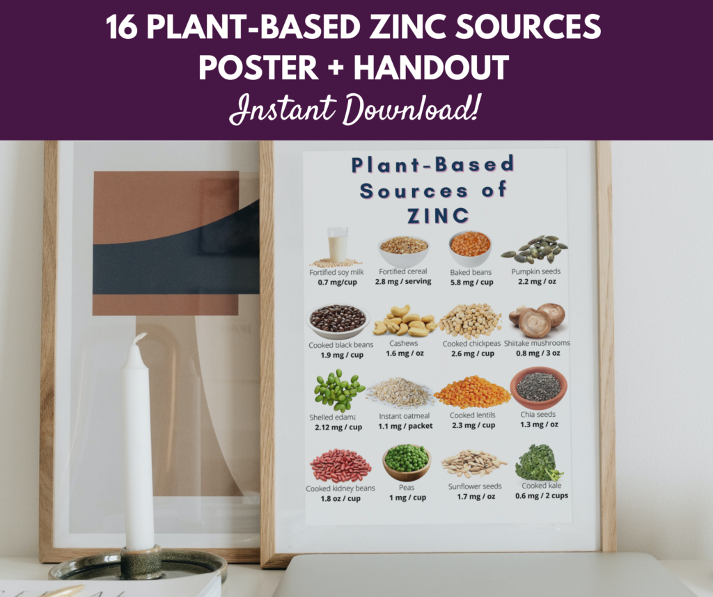 Plant-Based Sources of Zinc Immunity Foods Poster Download |Kitchen ...