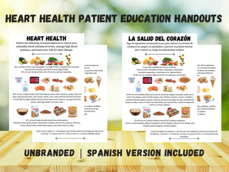 Heart Health Patient Education Handouts - Well Resourced Dietitian