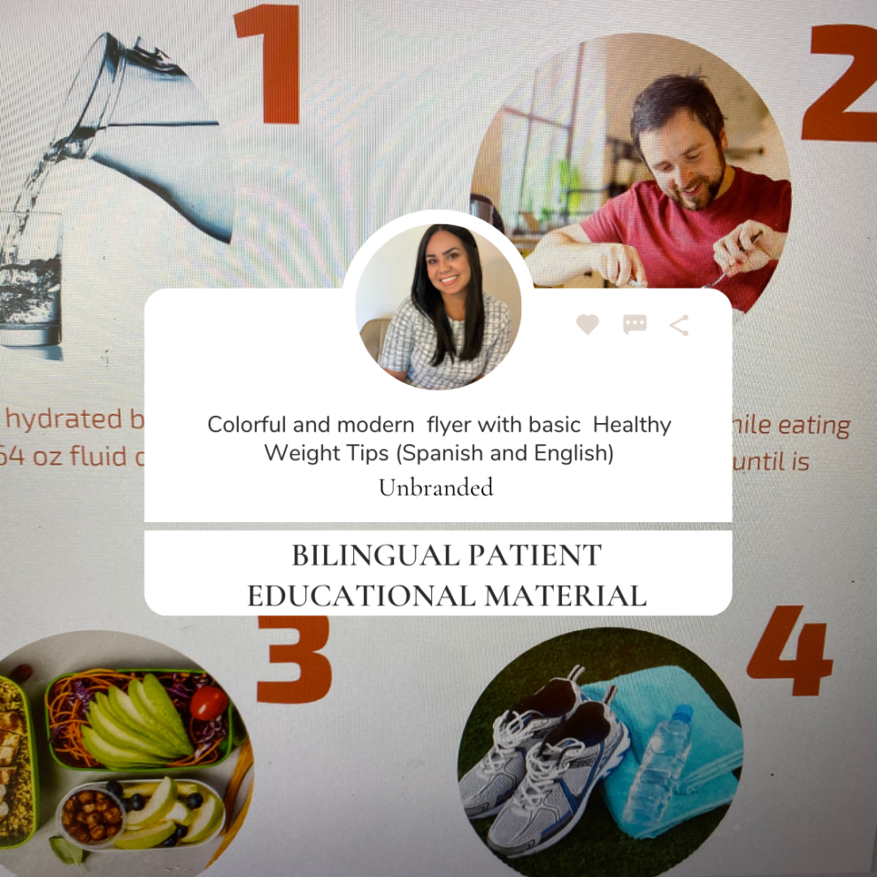 Healthy Weight Tips in Spanish and English - Well Resourced Dietitian