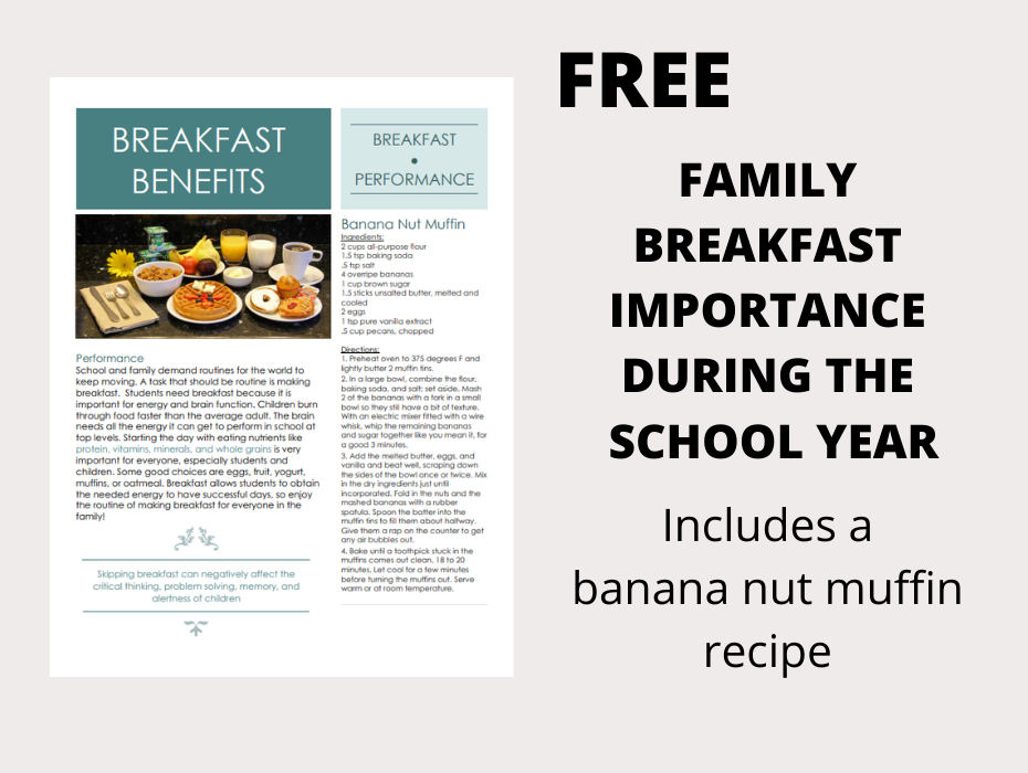 Family Breakfast Handout during the School Year - Well Resourced Dietitian