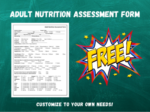 FREE: Adult Nutrition Assessment Form - Well Resourced Dietitian
