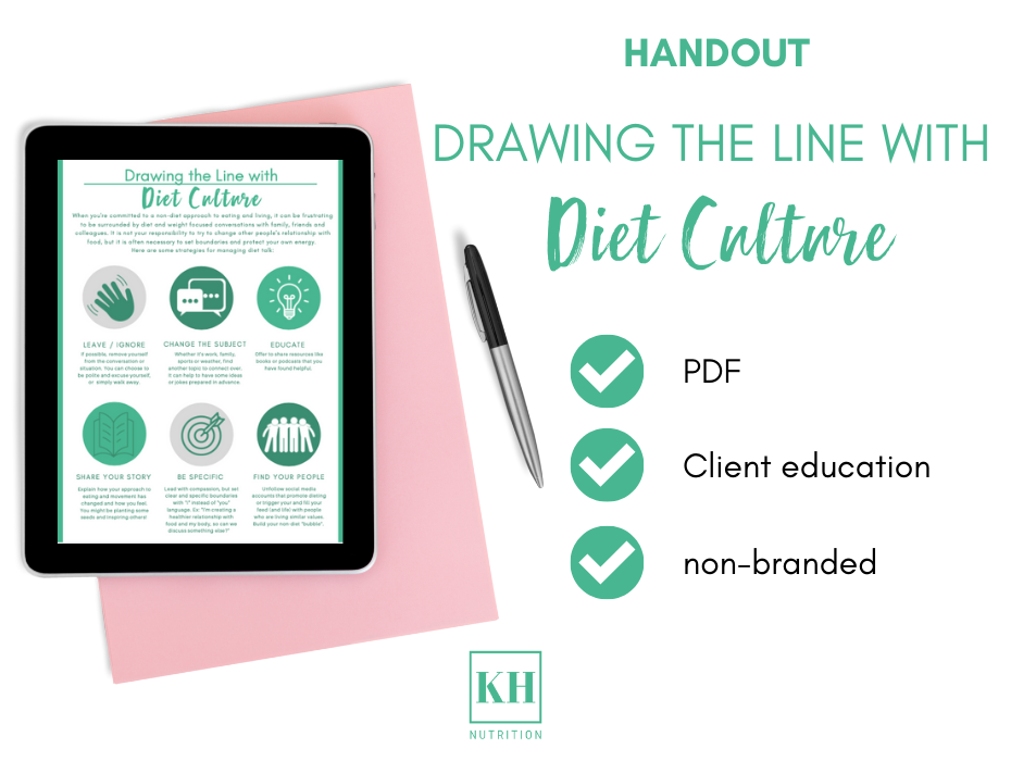 Drawing the Line with Diet Culture Handout - Well Resourced Dietitian