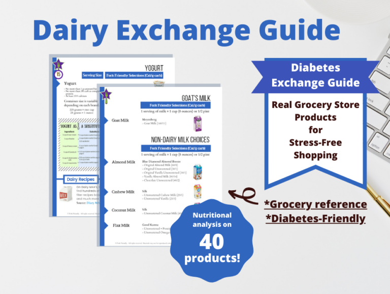 Diabetes Dairy Exchange Guide - Well Resourced Dietitian
