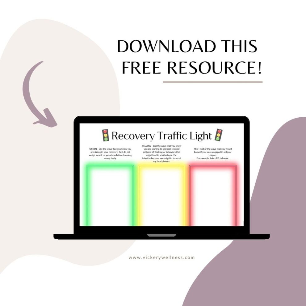 Eating Disorder Recovery: Traffic Light Worksheet - Well Resourced ...