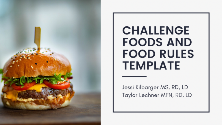 FREE Challenge Food & Food Rules Template - Well Resourced Dietitian