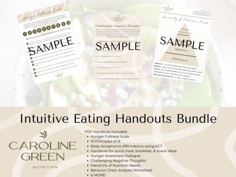Complete Intuitive Eating Handouts Bundle - Well Resourced Dietitian