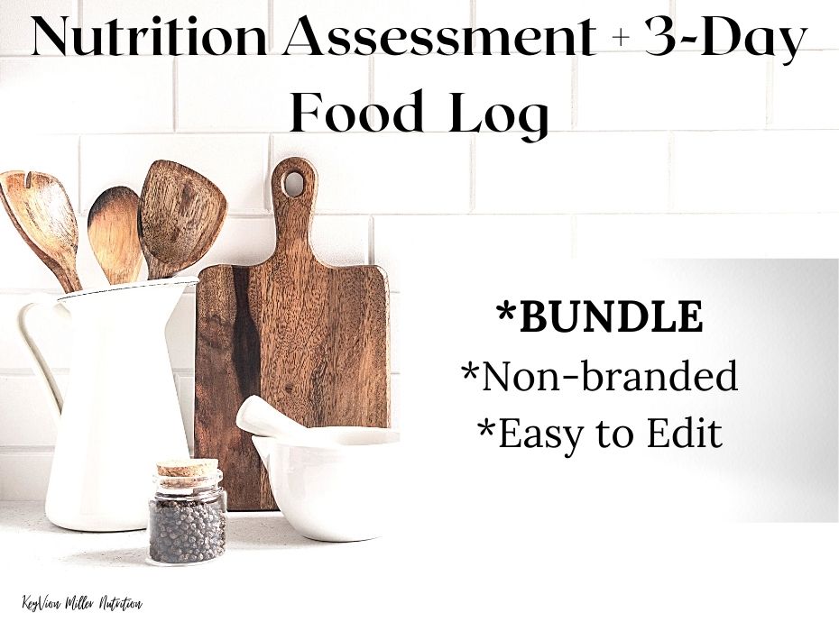 Nutrition Assessment + Food Log (Bundle!) - Well Resourced Dietitian