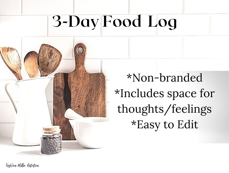 Food Log (Three-Day Food Diary) - Well Resourced Dietitian