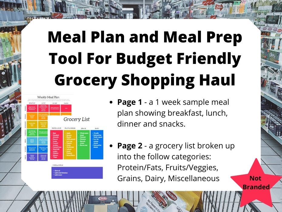Meal Plan and Meal Prep Tool For Budget Friendly Grocery Shopping Haul ...