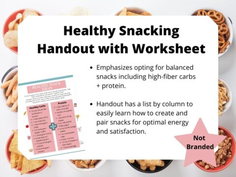 Healthy Snacking Handout with Worksheet - Well Resourced Dietitian