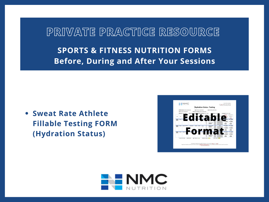 Sweat Rate Athlete Fillable Testing Form (Hydration Status) - Well ...