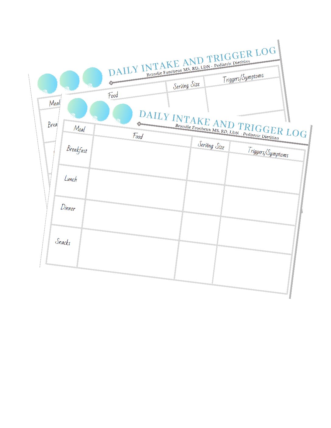 Simple Trigger and Symptom Log | Well Resourced Dietitian