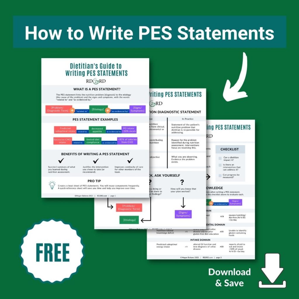 How to Write a PES Statement (with Examples!) | Well Resourced Dietitian