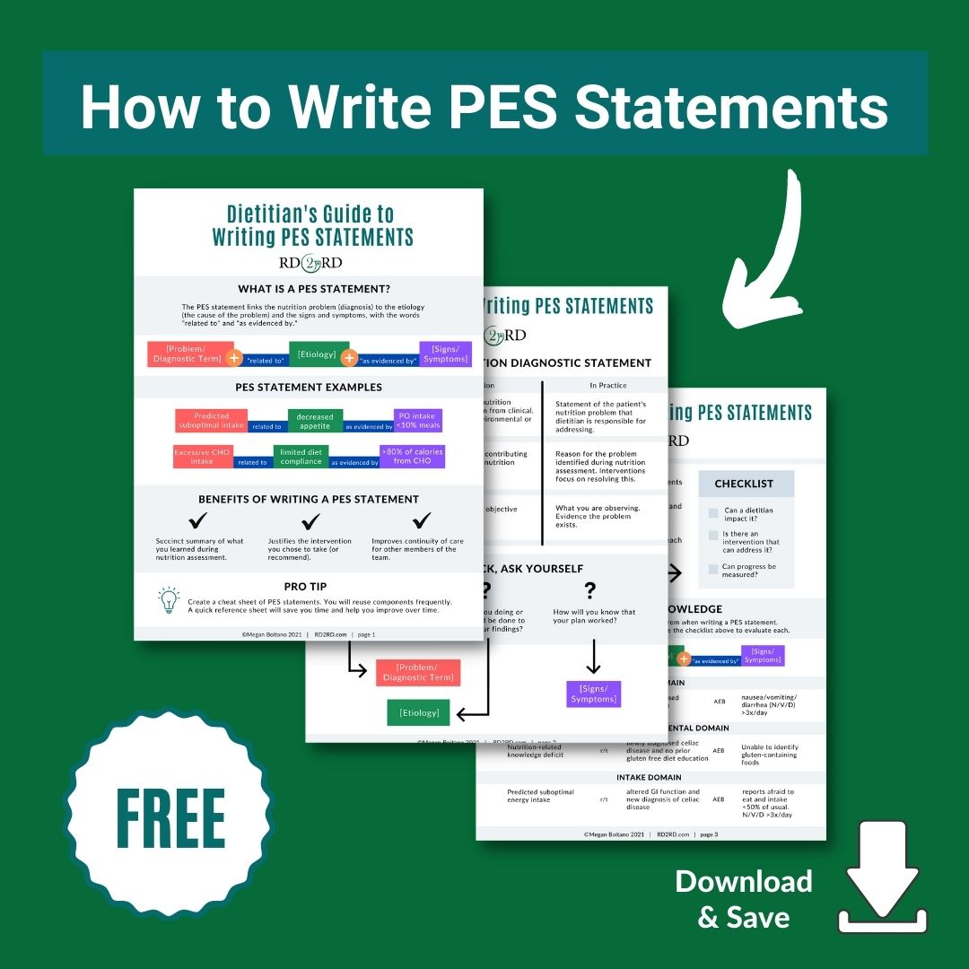 How to Write a PES Statement (with Examples!) | Well Resourced Dietitian