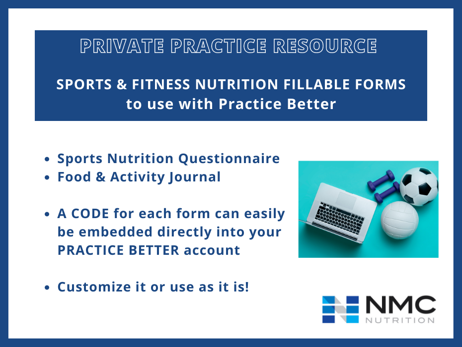 PRACTICE BETTER Sports & Fitness Questionnaire & Food/Activity Log ...