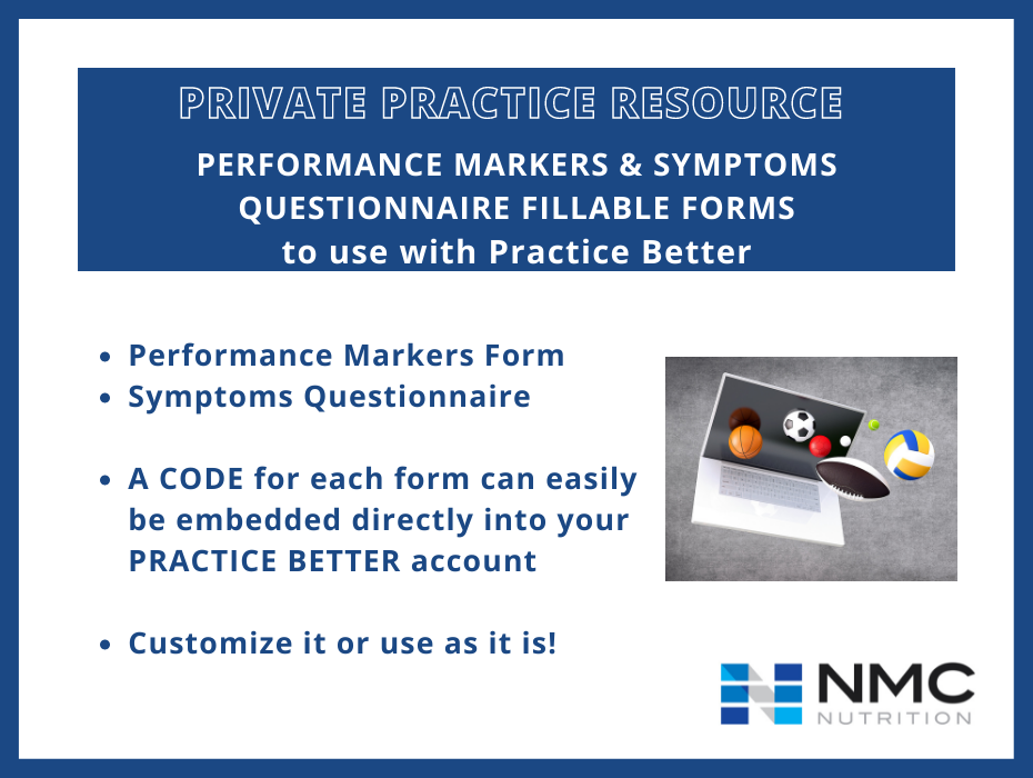 PRACTICE BETTER Performance Markers & Symptoms Questionnaires Editable ...