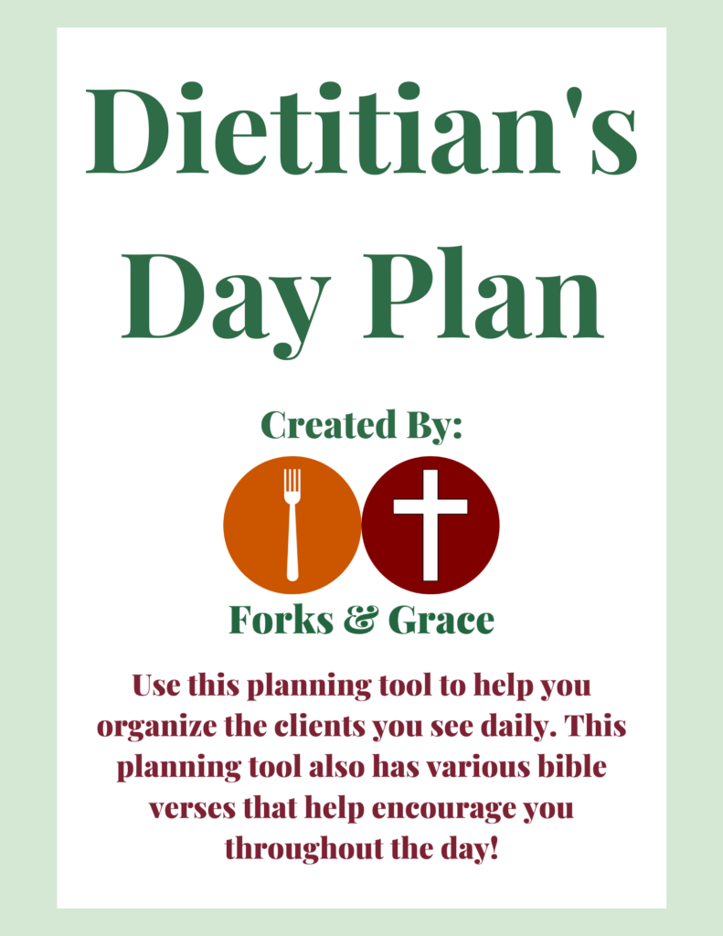 Dietitian's Daily Plan - Well Resourced Dietitian