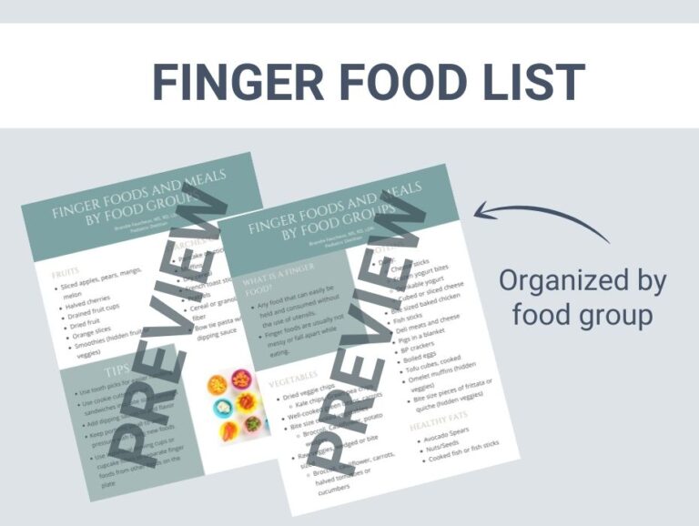 Finger Food List by Food Groups - Well Resourced Dietitian