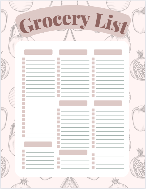 Meal Planner & Grocery List - Well Resourced Dietitian