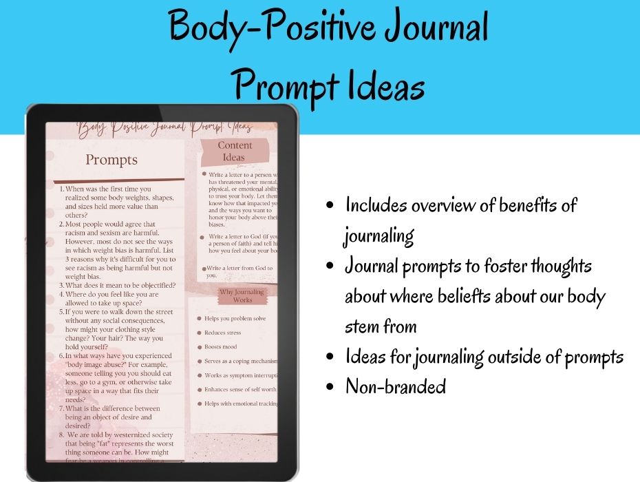 Body Positive Journal Prompt Ideas - Well Resourced Dietitian