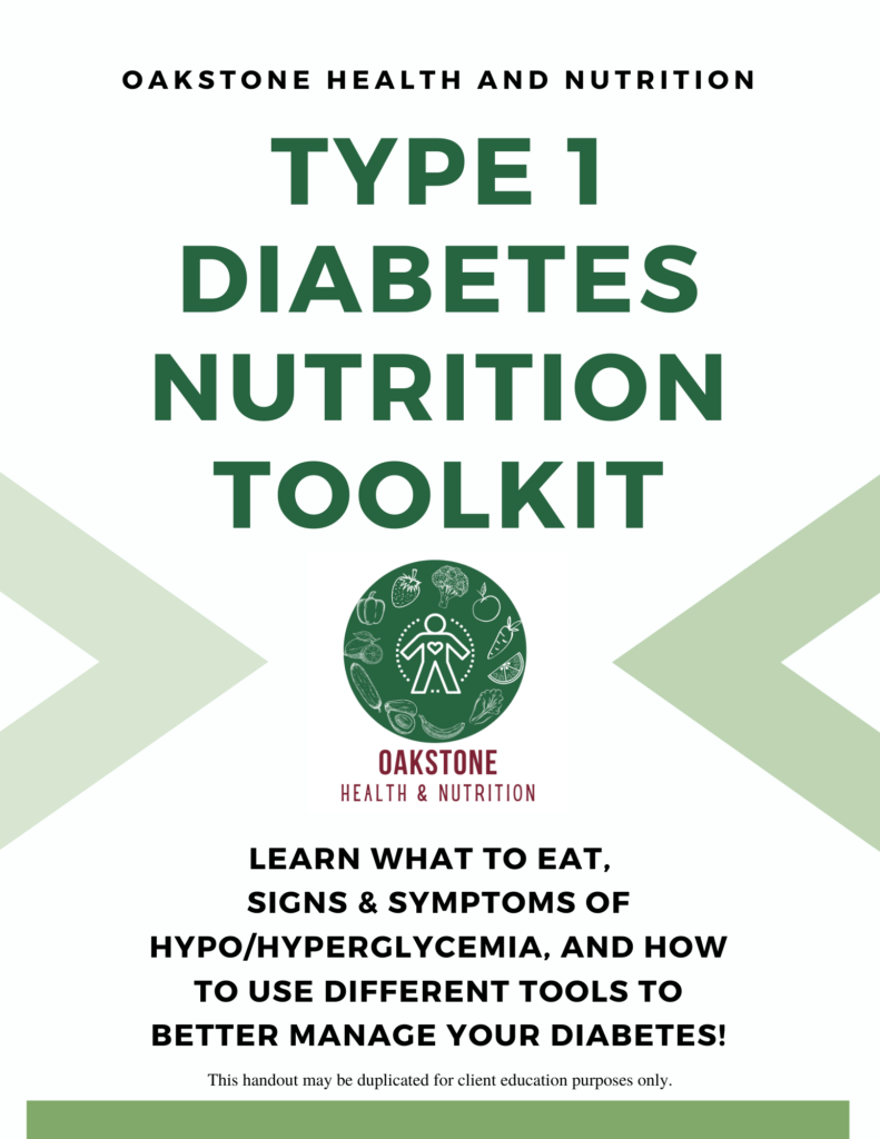 Type 1 Diabetes Nutrition Toolkit - Well Resourced Dietitian