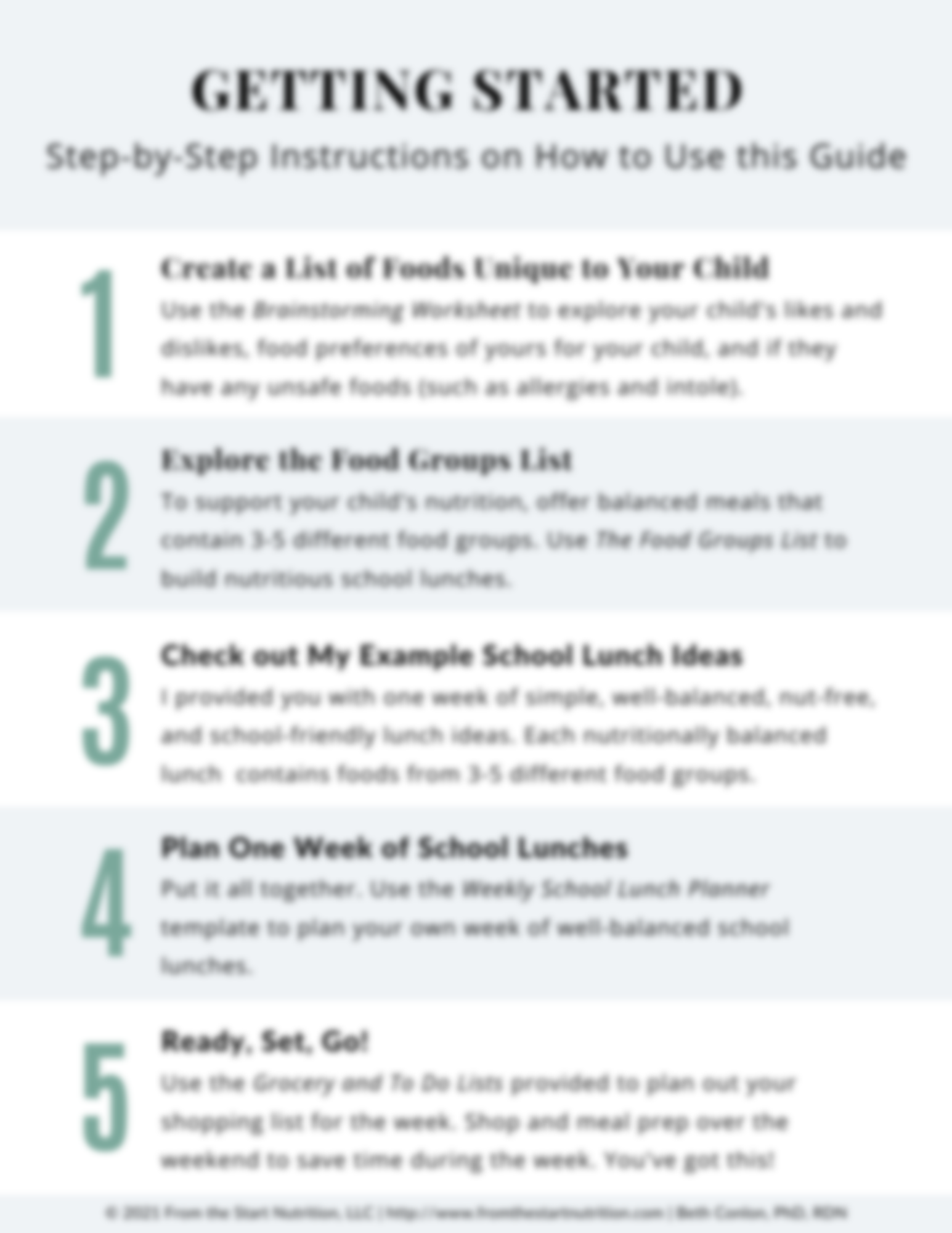 School Lunch Action Plan | Well Resourced Dietitian