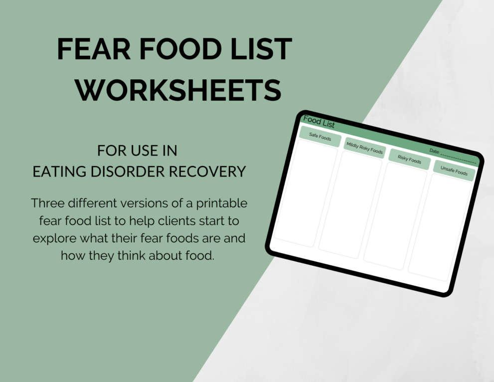 Eating Disorder Recovery - Fear Food Lists - Well Resourced Dietitian
