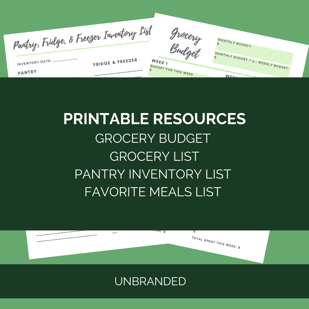 Unbranded Printables: Grocery List, Grocery Budget Tracker, Pantry ...
