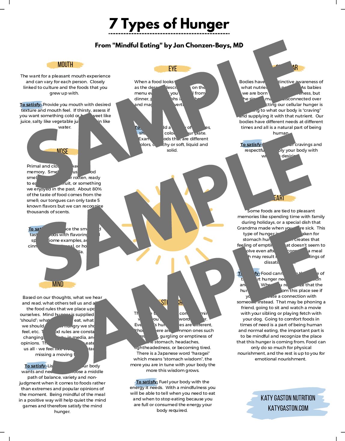 7 Types of Hunger, A Practice in Mindful Eating | Well Resourced Dietitian