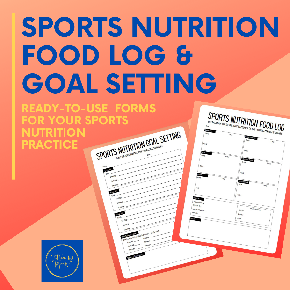 Sports Nutrition Food Log and Goal Setting Document - Well Resourced ...