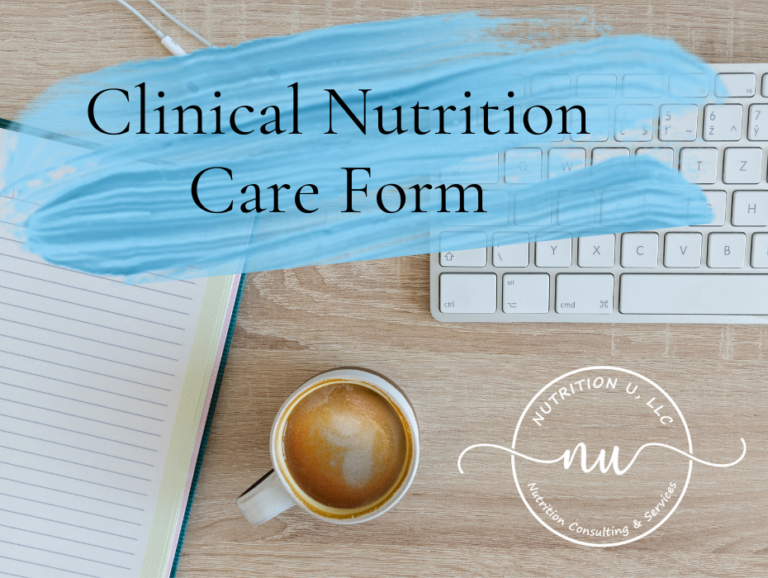 Clinical & Acute Care Nutrition Care ADIME Charting Form Template (Non-Branded) - Well Resourced ...