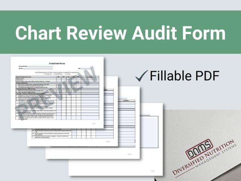 Chart Review Audit Form - Well Resourced Dietitian