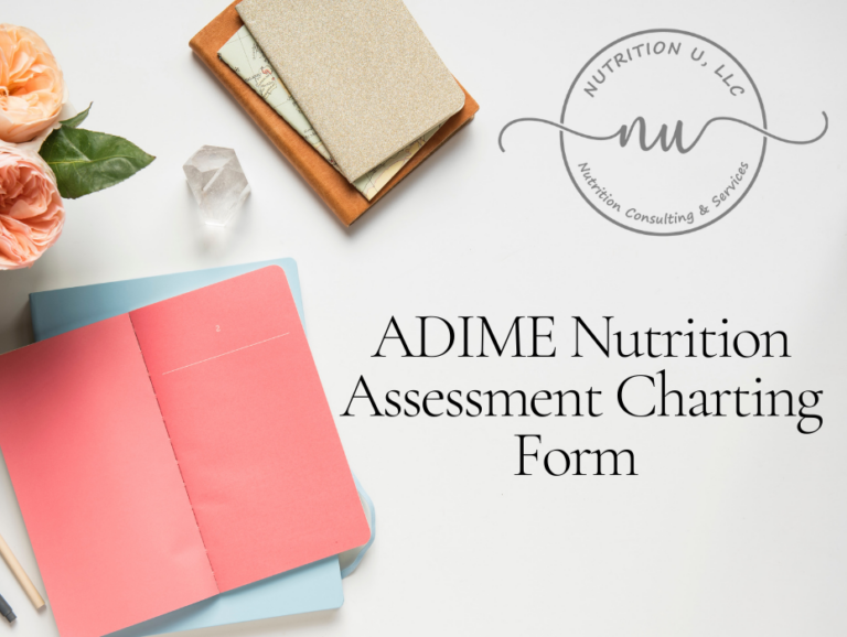 ADIME Nutrition Assessment Charting Form Template (Non-branded) - Well Resourced Dietitian