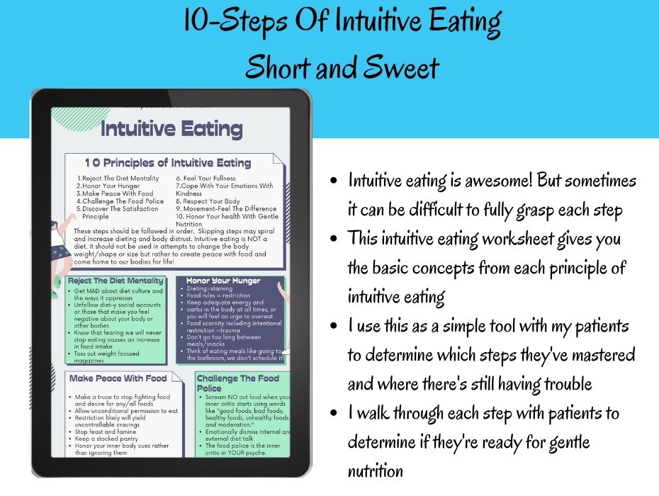 intuitive eating principles short and sweet - Well Resourced Dietitian