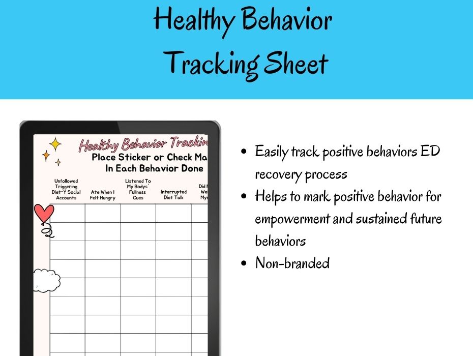 Positive Behavior Tracking For ED Recovery - Well Resourced Dietitian