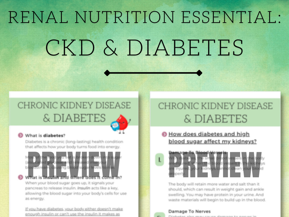 Chronic Kidney Disease & Diabetes - Well Resourced Dietitian